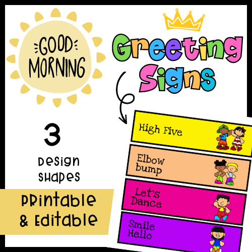 Morning Greeting Choices – Classroom Greeting Signs – Back to School ...