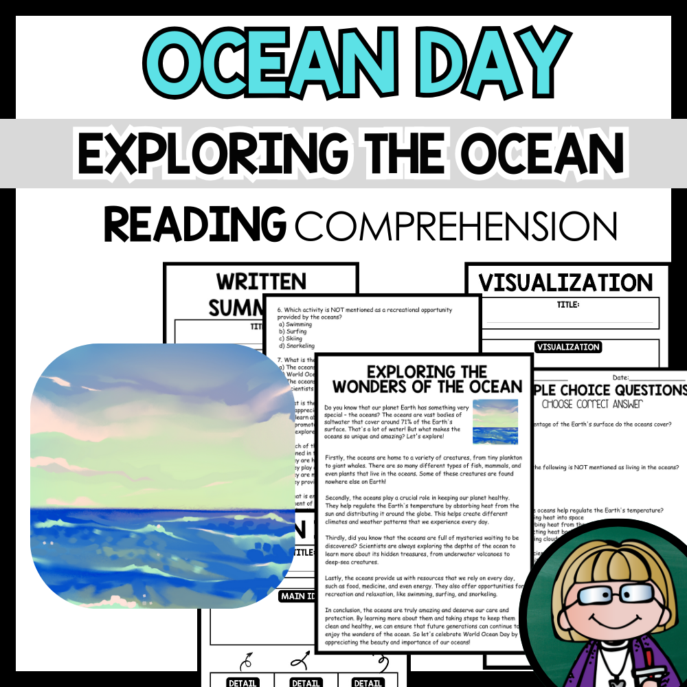 Ocean Day - Exploring the Ocean Reading comprehension Passage and Ques ...