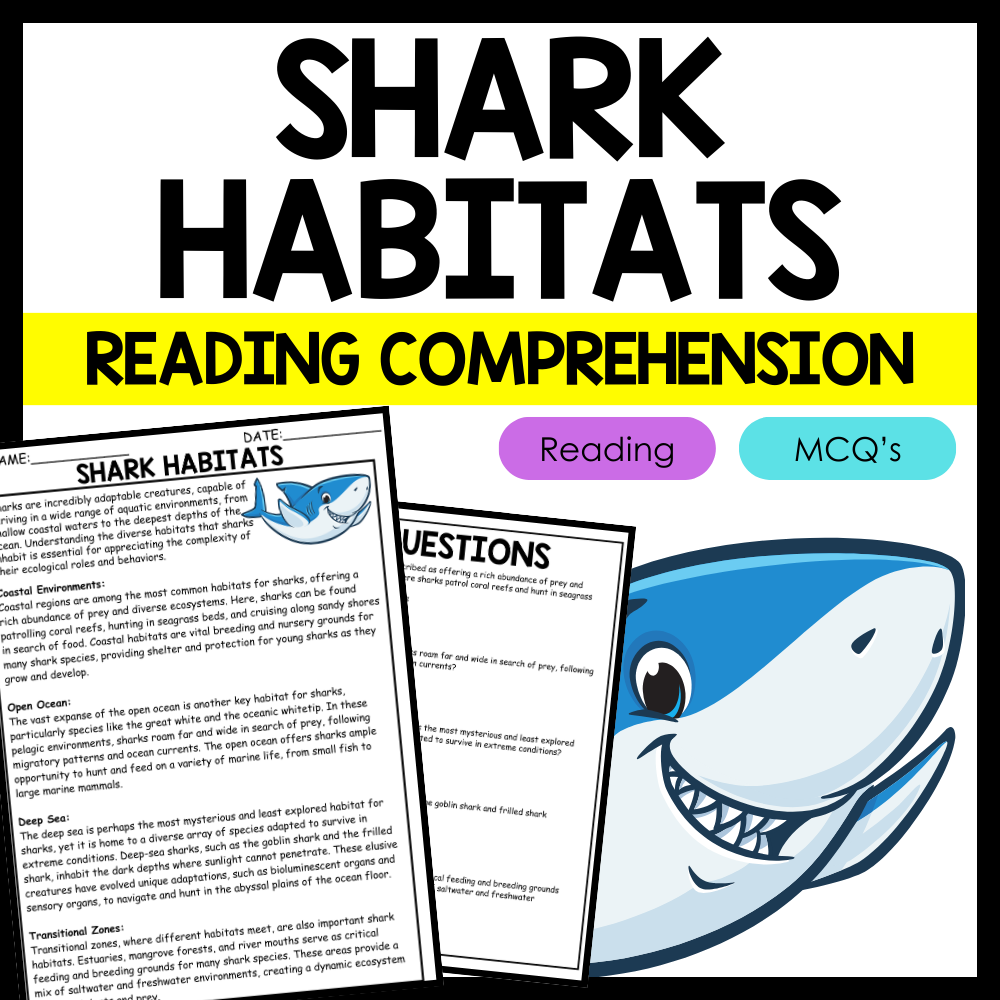 Shark Habitats Reading comprehension – Ideas
