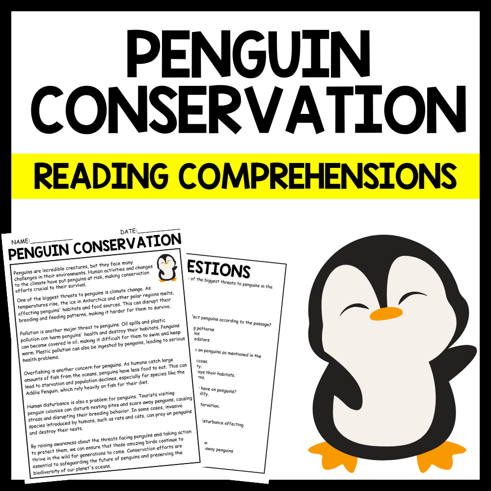 "PENGUIN CONSERVATION" PENGUINS Reading Comprehension – Ideas