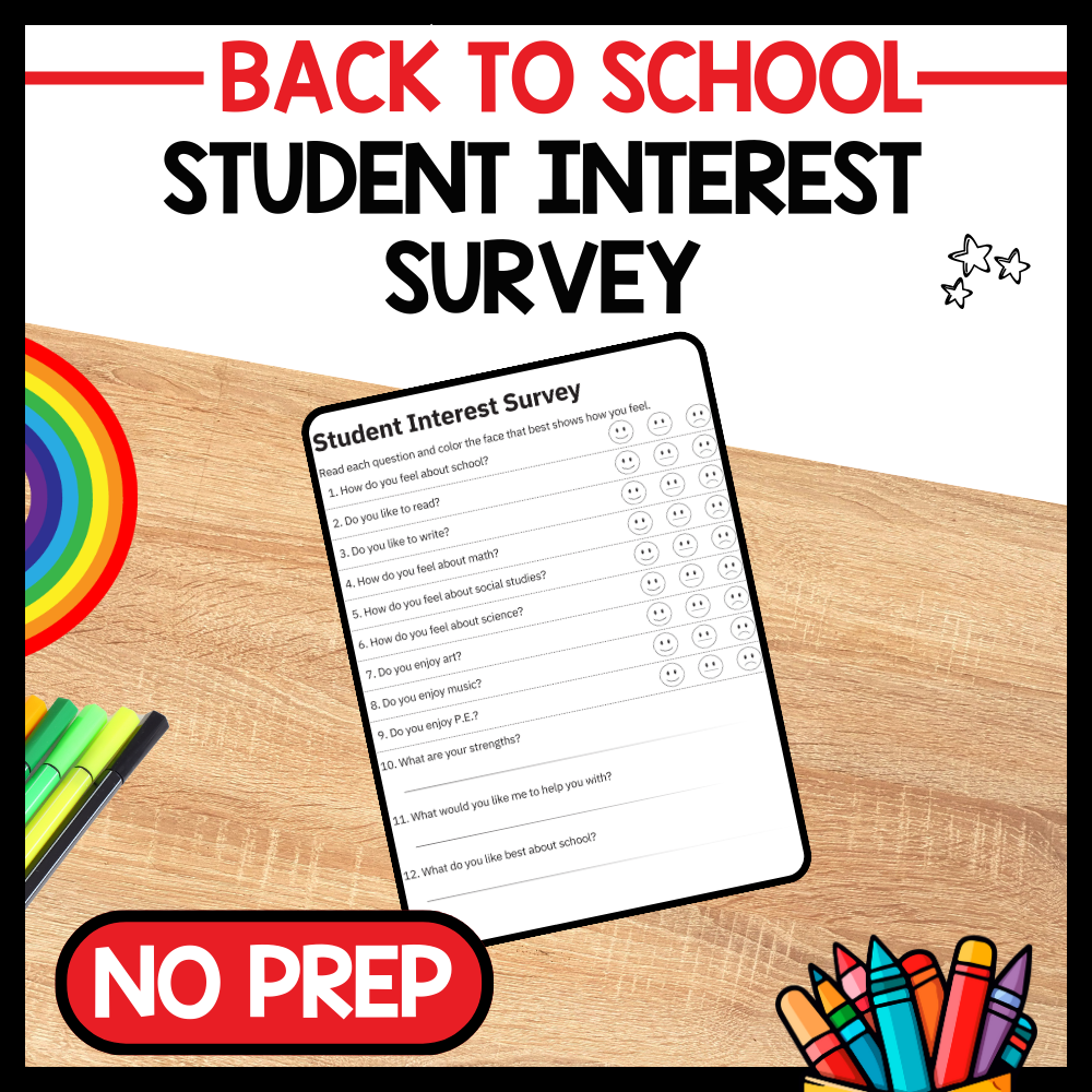 Back to School Student Interest Survey – Ideas