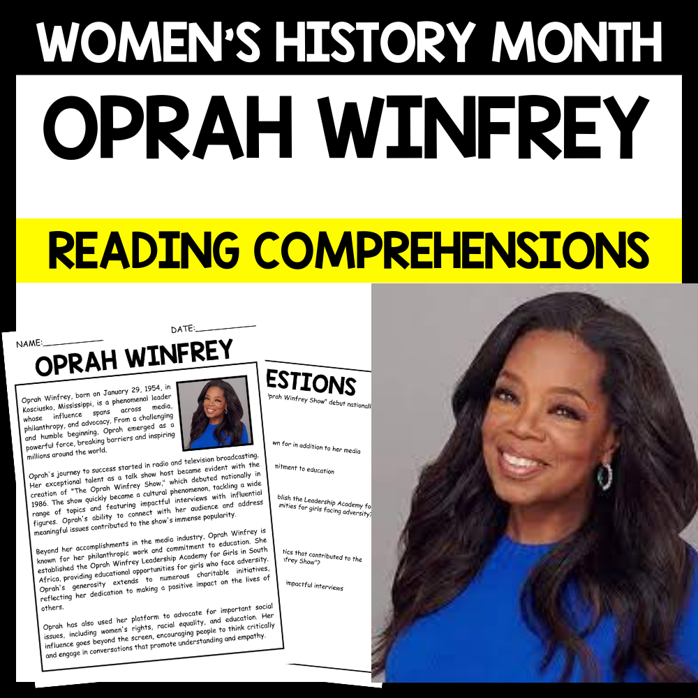 "OPRAH WINFREY" WOMEN’S HISTORY MONTH Reading Comprehension – Ideas