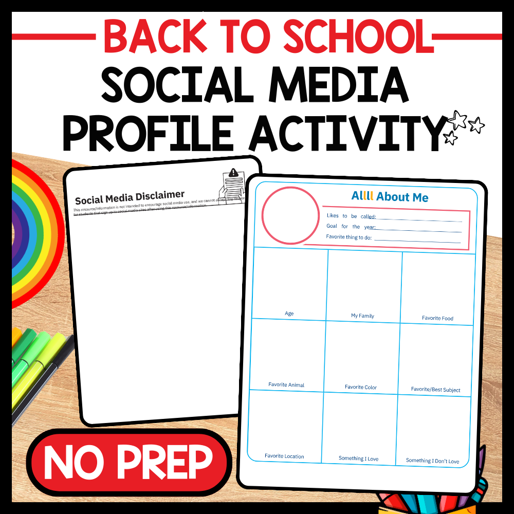 Back to School Social Media Profile Activity – Ideas