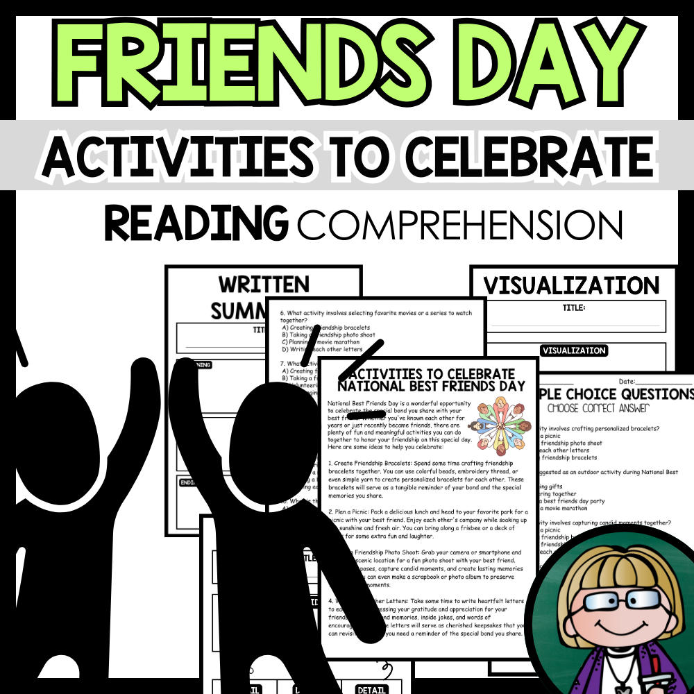 Friends Day - Activities to Celebrate Reading comprehension Passage an ...