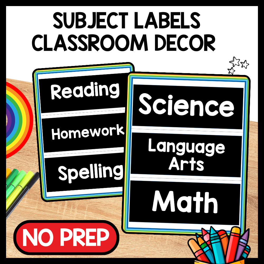 Back to School Subject Labels Classroom Decor – Ideas
