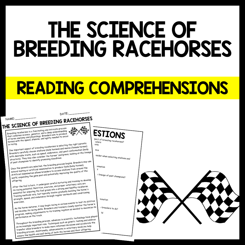 "THE SCIENCE OF BREEDING RACEHORSES" KENTUCKY DERBY Reading Comprehens ...