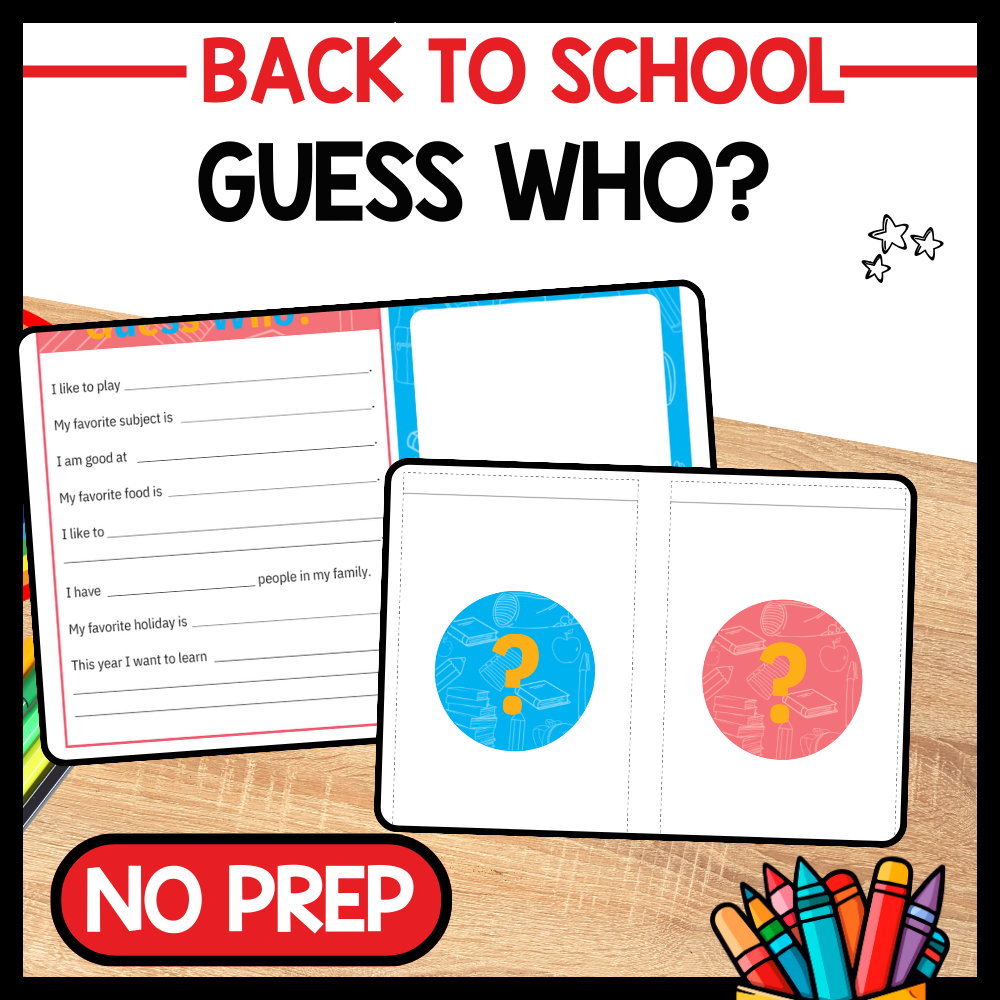 Guess Who Back to School Activity for K-2nd Grade – Ideas