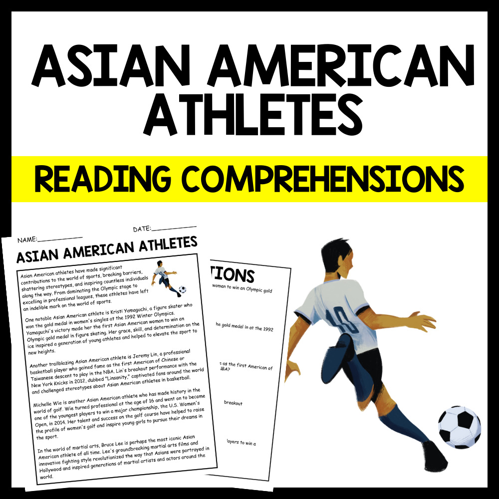 "ASIAN AMERICAN ATHLETES" AAPI HERITAGE MONTH Reading Comprehension – Ideas