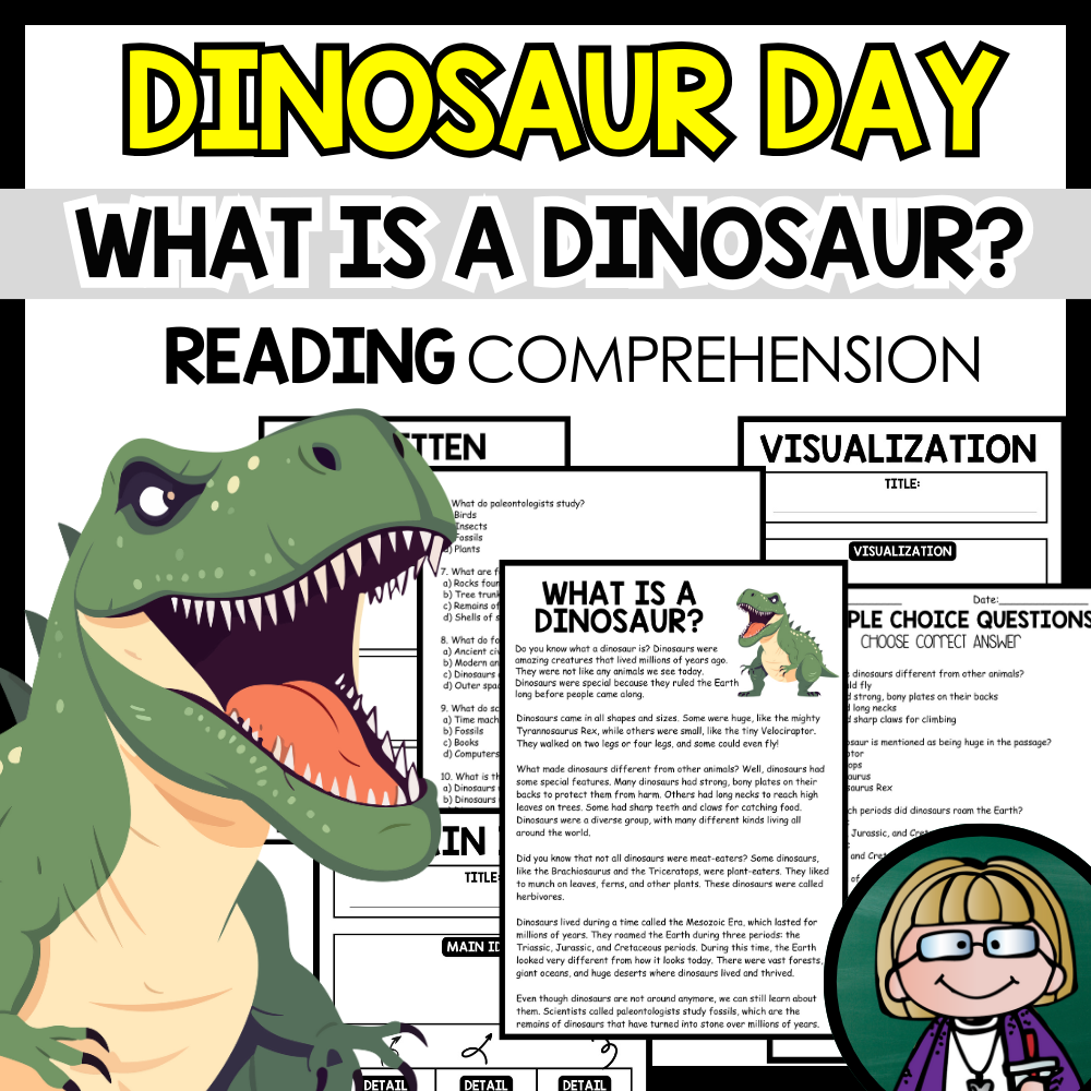 Dinosaur Day - What is a Dinosaur? Reading comprehension & Questions ...