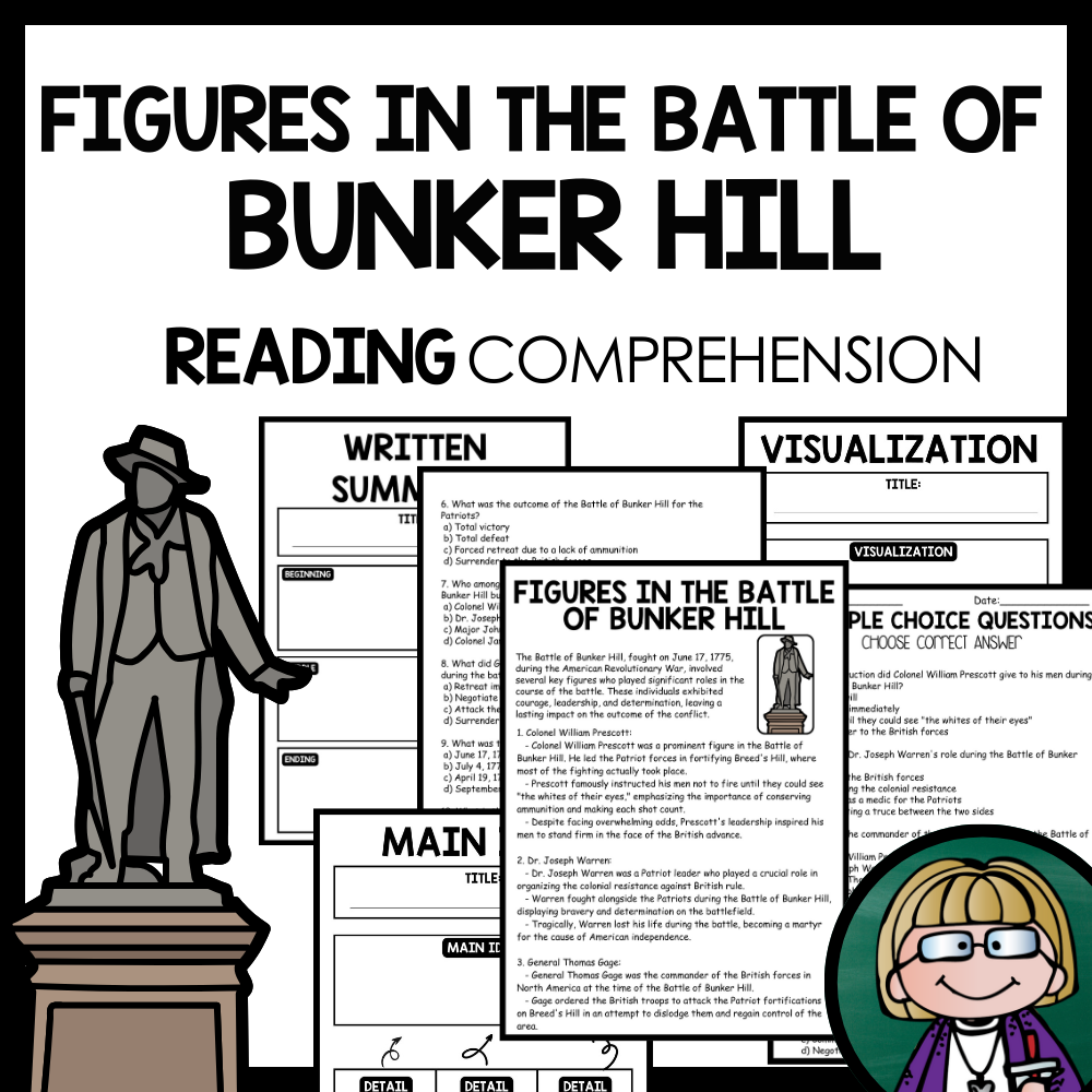 Figures in the Battle of Bunker Hill - Reading comprehension Passage a ...
