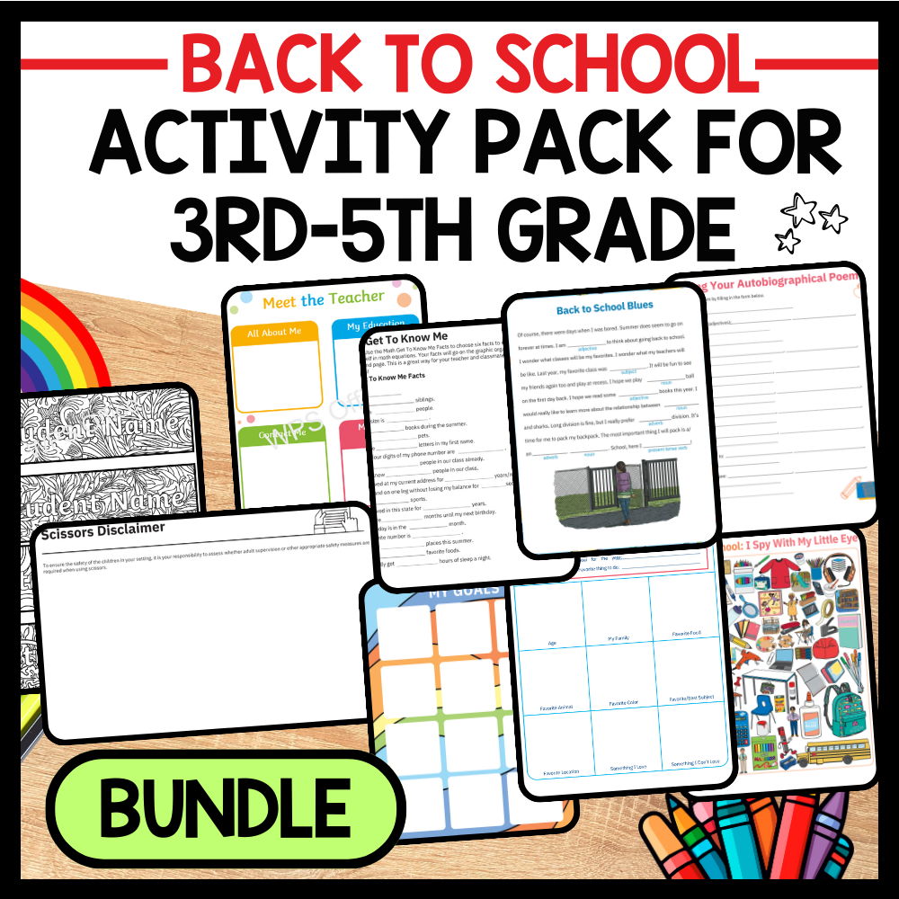 Back to School Classroom Icebreakers Pack for Elementary Students – Ideas