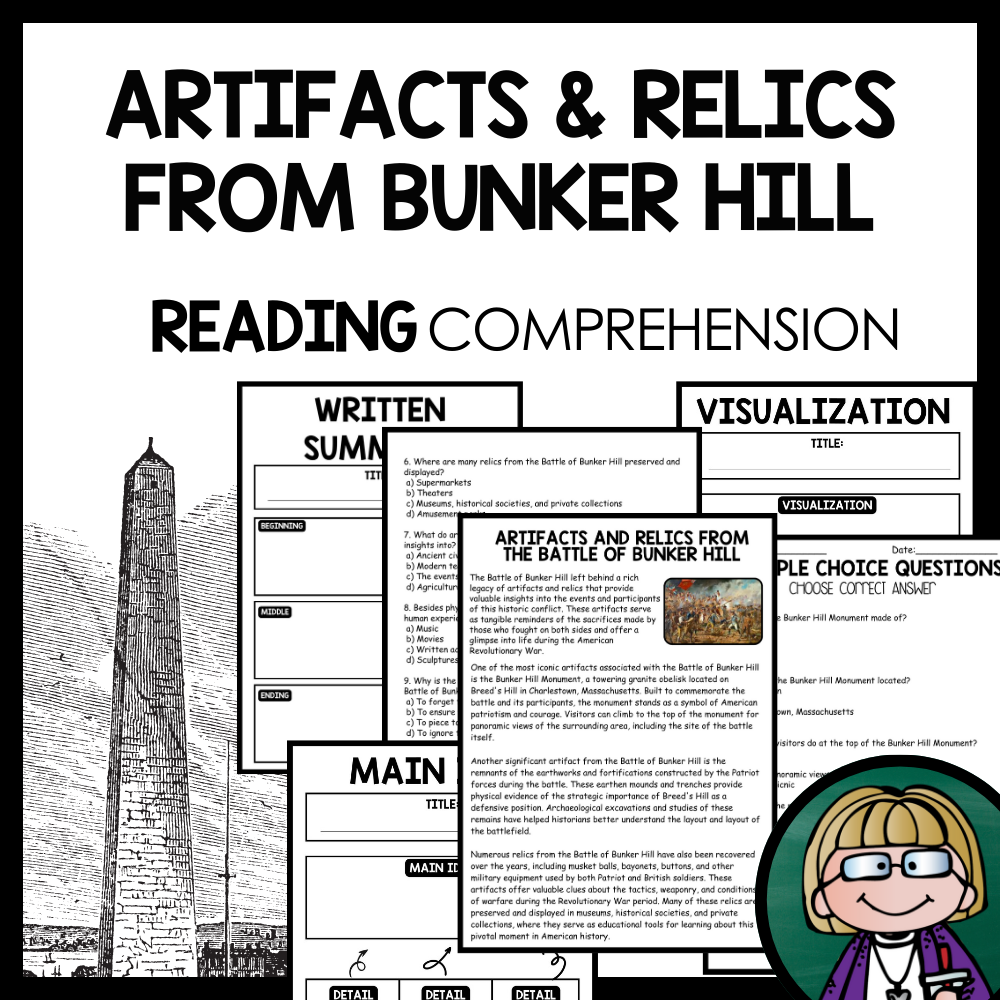 Artifacts & Relics from Bunker Hill - Reading comprehension Passage an ...