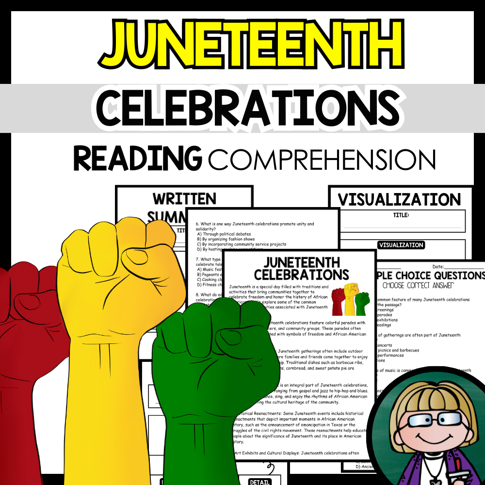 Juneteenth - Celebrations Reading comprehension Passage and Questions ...