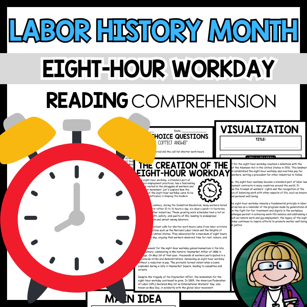 Labor History Month - Eight-Hour Workday Reading comprehension Passage ...