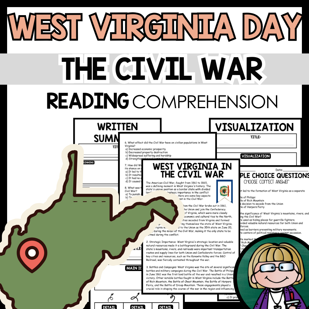 West Virginia Day - the Civil War Reading comprehension Passage and Qu ...