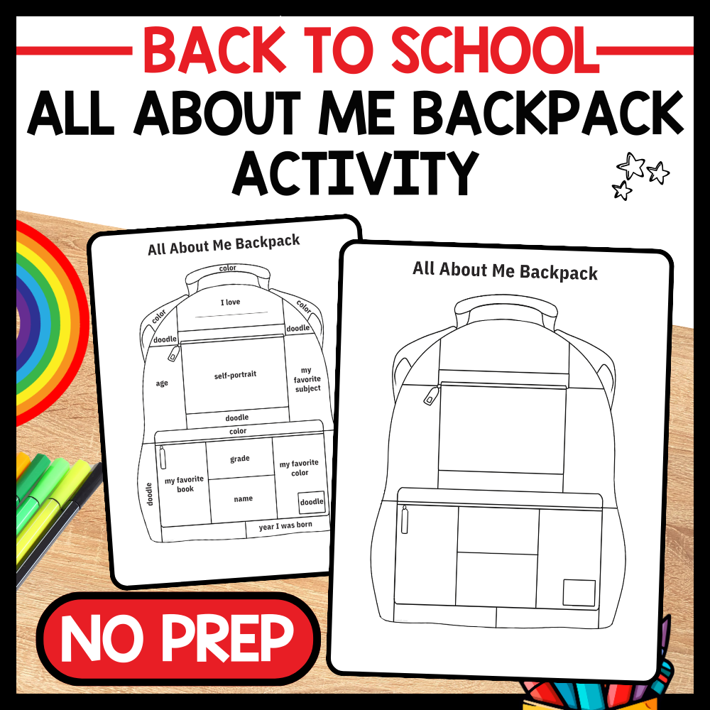 Back to School All About Me Backpack Activity – Ideas