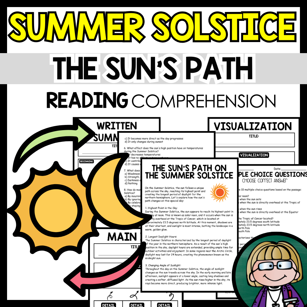 Summer Solstice - The Sun's Path Reading comprehension Passage and Que ...