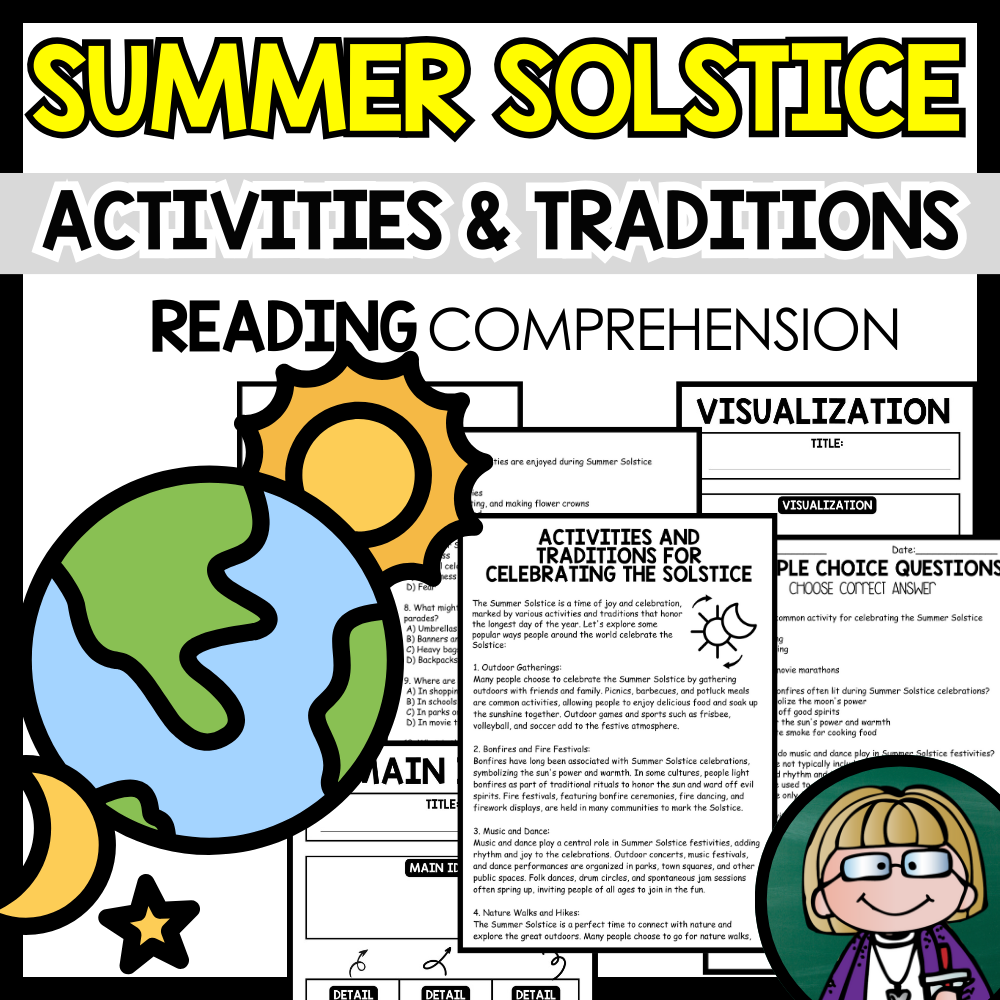 Summer Solstice - Activities & Traditions Reading comprehension Passag ...