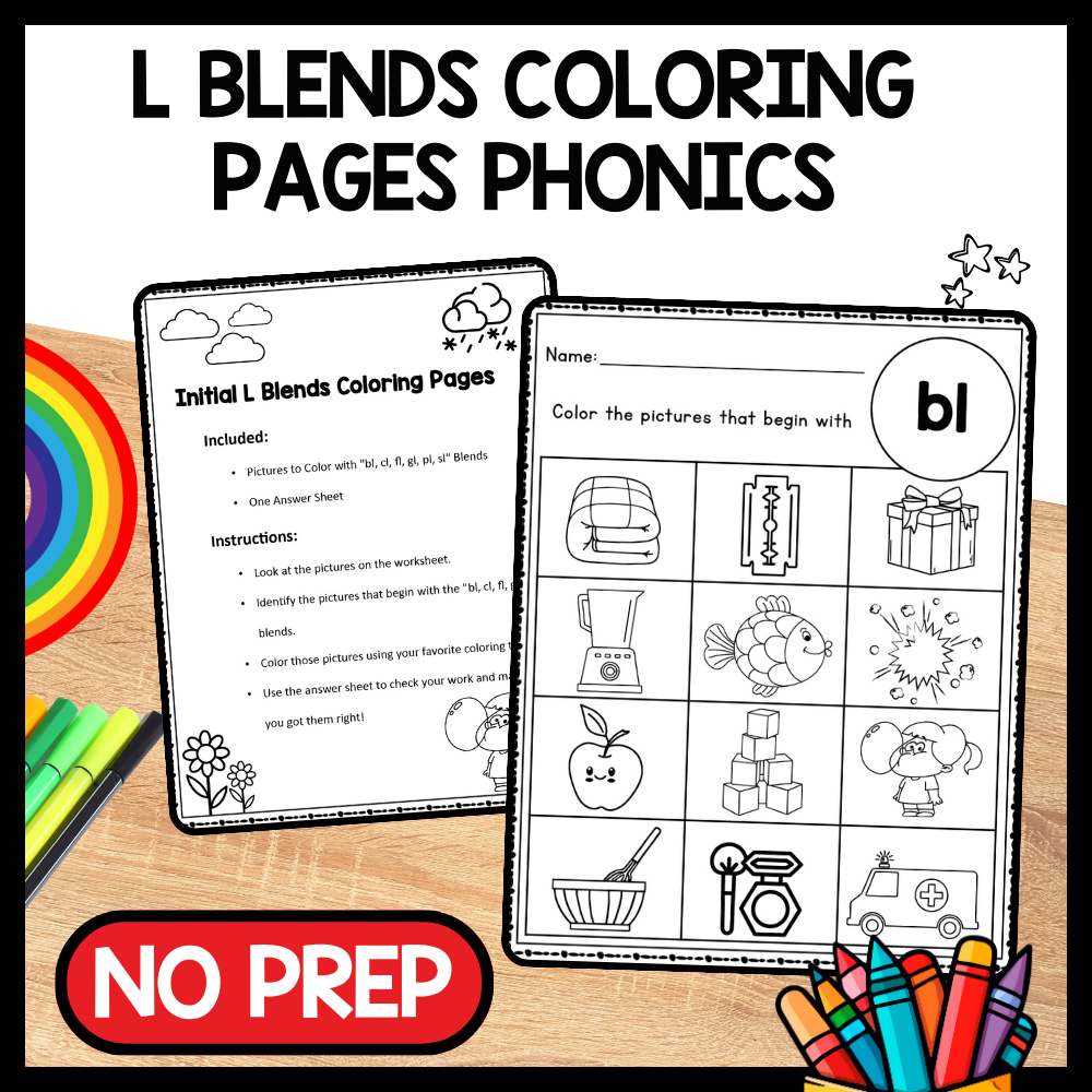 L Blends Coloring Pages Phonics – Ideas