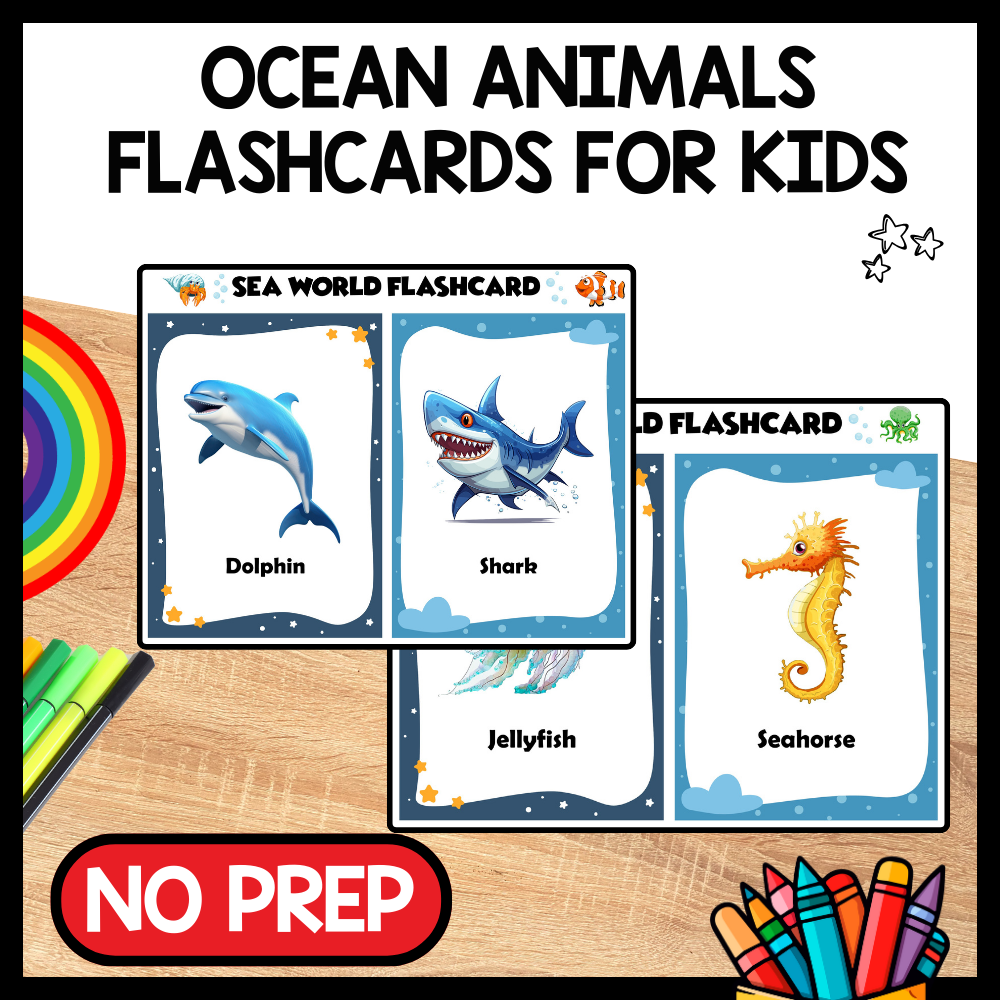 Ocean Animals Flashcards for Kids – Ideas