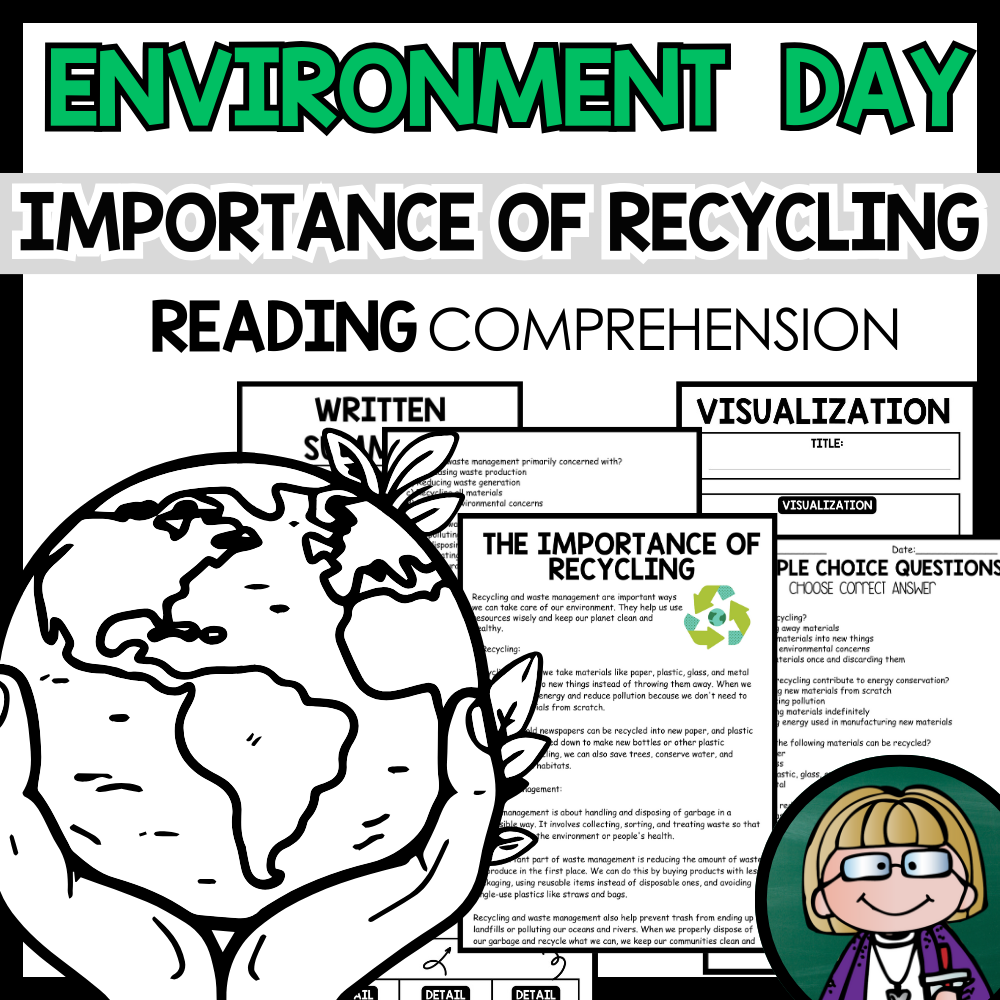 Environment Day - Importance of Recycling Reading comprehension Passag ...
