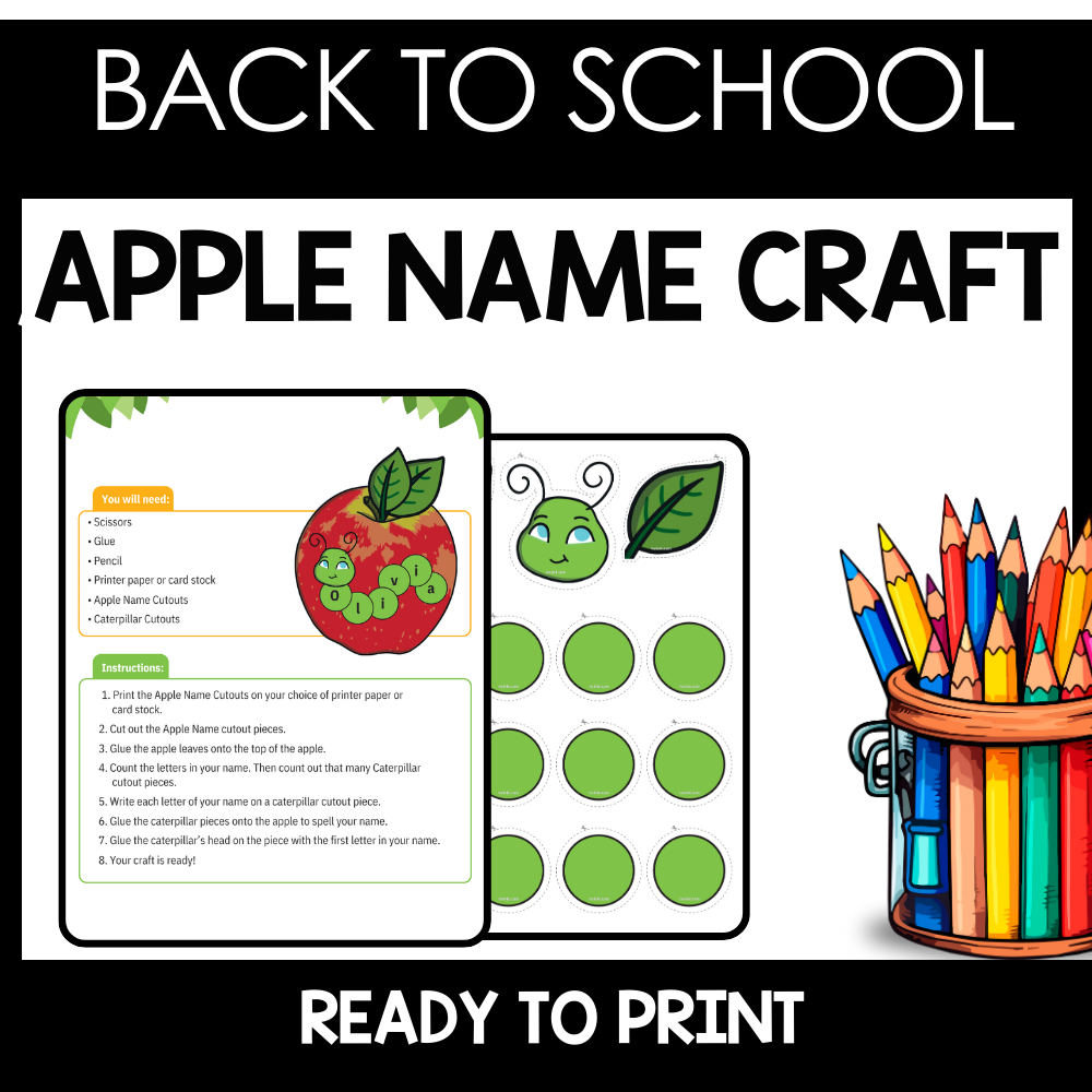 Apple Name Craft - Back to School Activities – Ideas