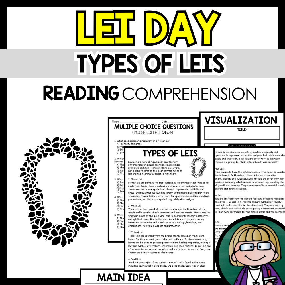 LEI Day - Types of Leis Reading comprehension Passage and Questions – Ideas
