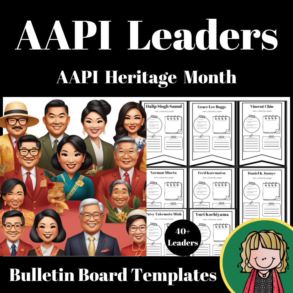 AAPI Heritage Month Influential Leaders Biography Research Bulletin Bo ...