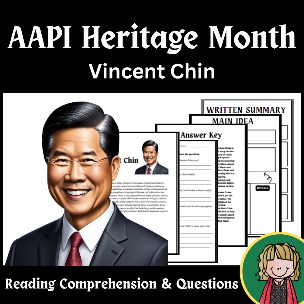 AAPI Heritage Month Vincent Chin Biography - Reading Comprehension & Q ...