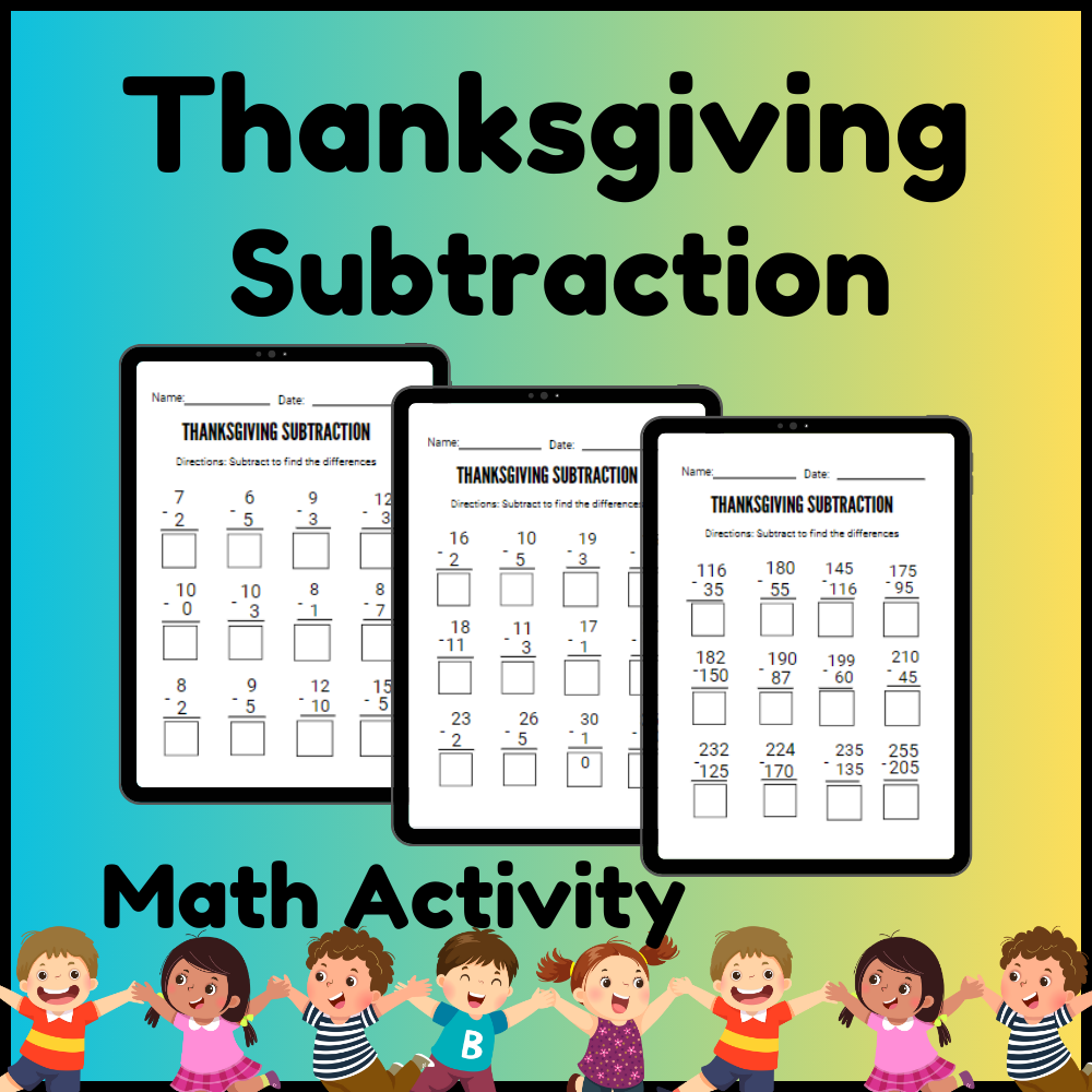 Thanksgiving subtraction Math Activity No Prep Worksheets – Ideas