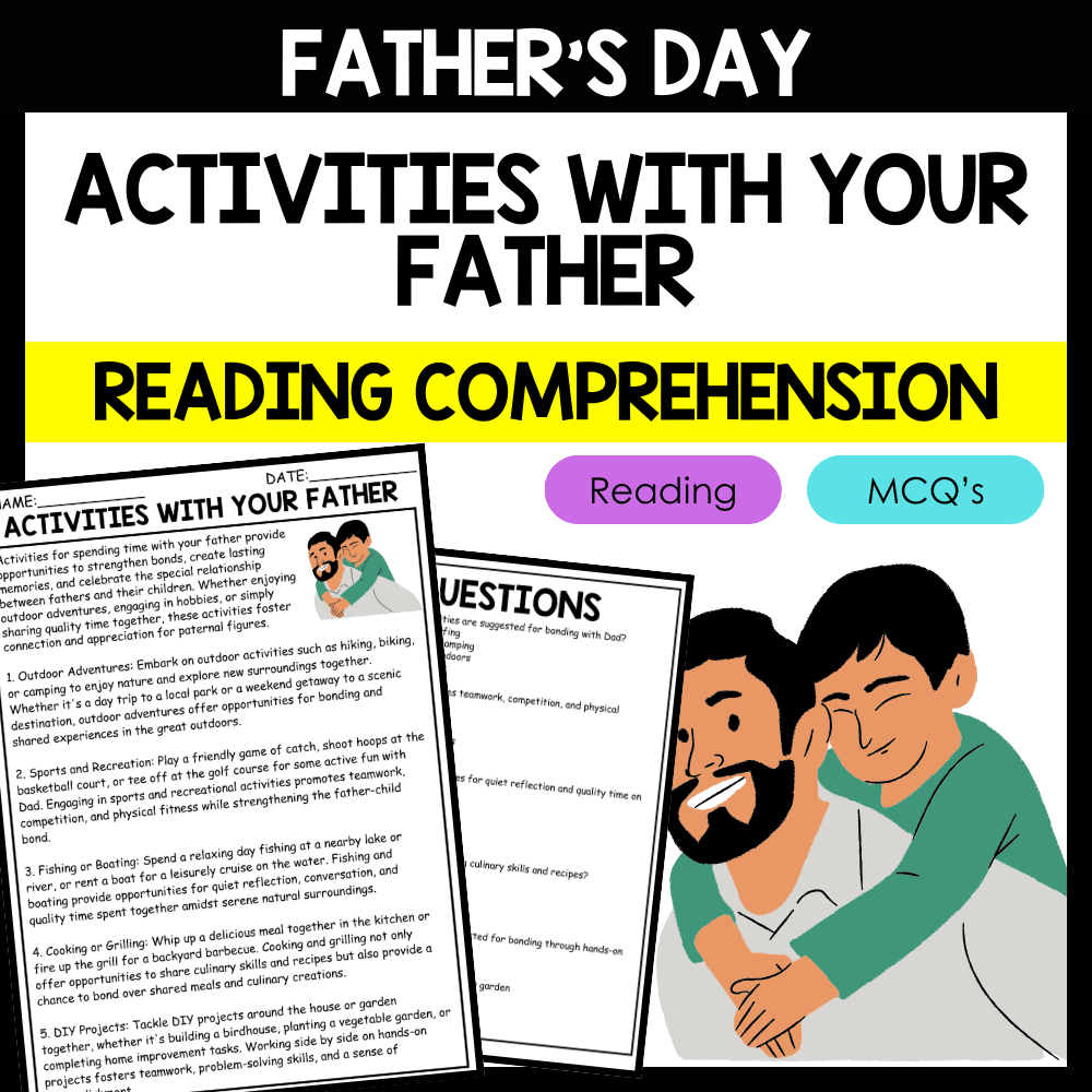 "ACTIVITIES WITH YOUR FATHER" FATHER'S DAY Reading Comprehension – Ideas