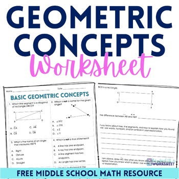 Basic Geometry Worksheet | Line Segments, Angles, and Shapes Practice ...