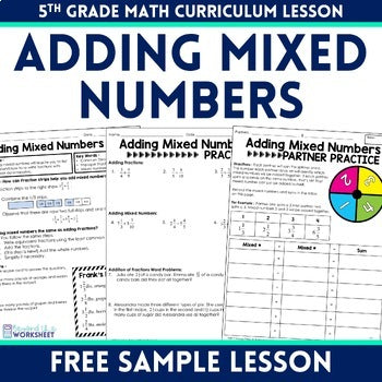 Free Adding Mixed Numbers Lesson : 5th Grade Curriculum Sample – Ideas