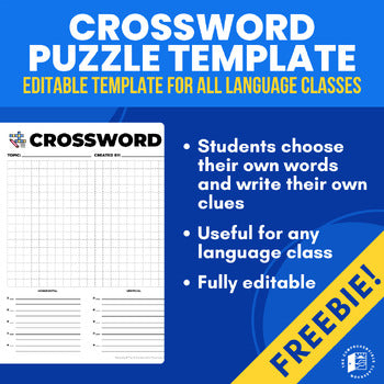 EDITABLE Crossword Puzzle template – Ideas