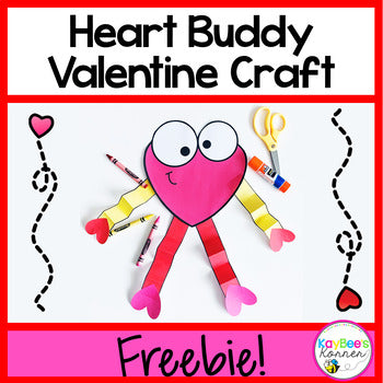 Valentine's Day Heart Craft for Kindergarten and First Grade Freebie ...