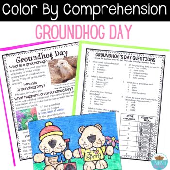 Groundhog Day FREE Nonfiction Reading Passages Color By Comprehension ...
