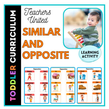 Toddler Curriculum – Opposites Learning Activity PreK Learning Busy Bo ...