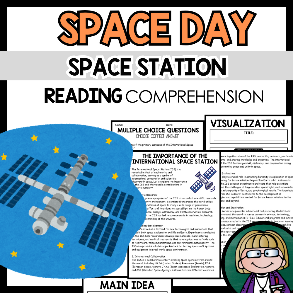Space Day - Space Station Reading comprehension Passage and Questions ...