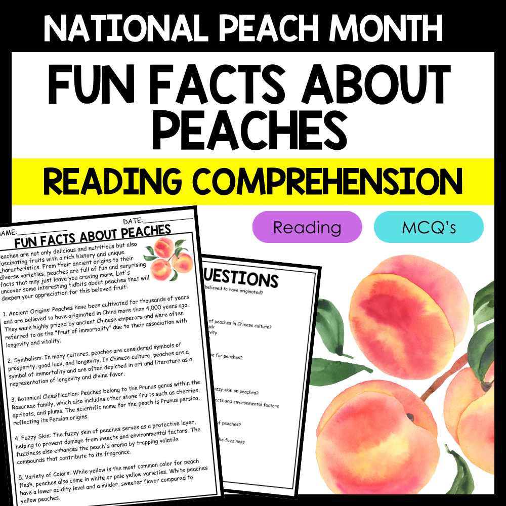 Fun Facts About Peaches Reading comprehension – Ideas